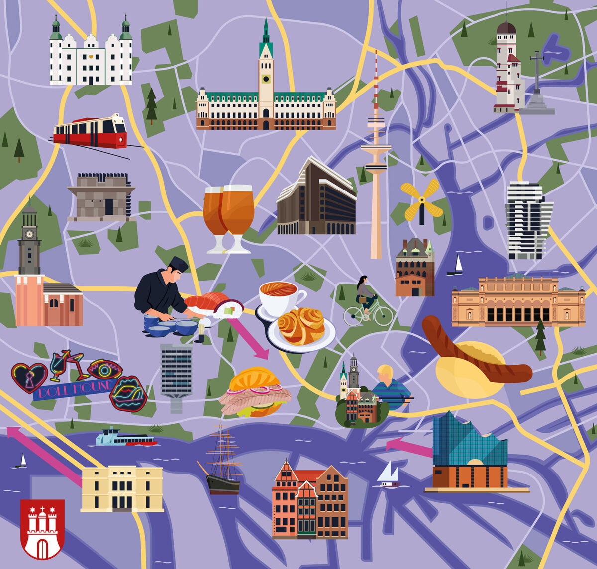 Navigating with Map Illustrations - Mendola Artists Representatives