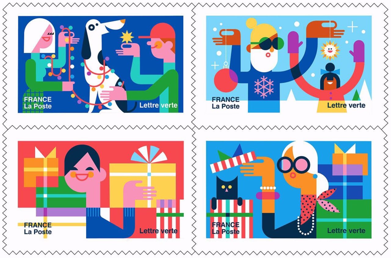 La Poste Holiday Stamps | Mendola Artists Representatives
